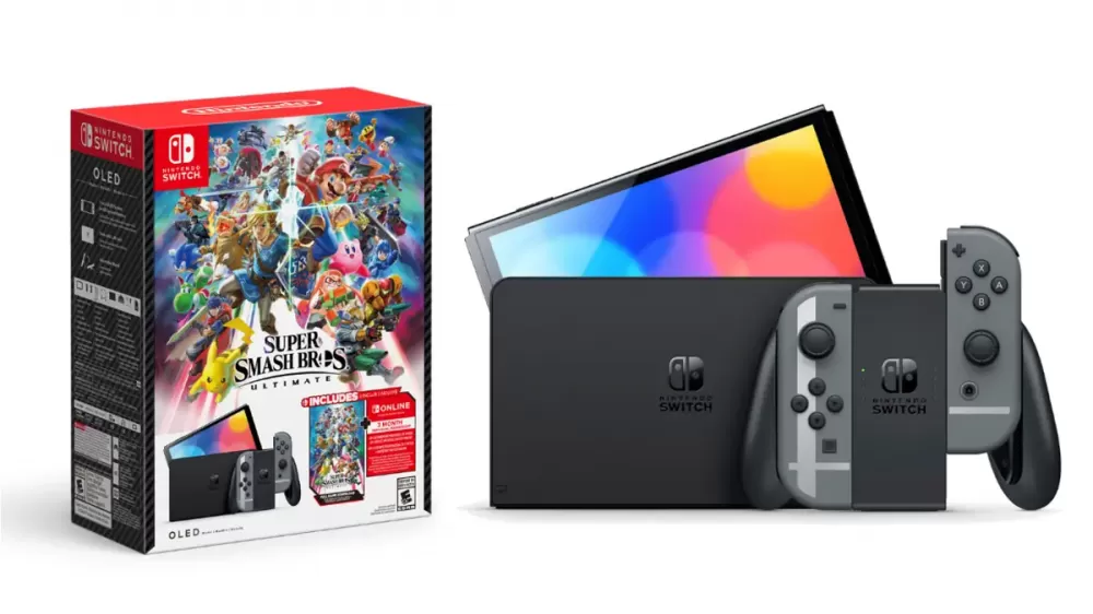 CONSOLA NINTENDO SWITCH OLED SUPER SMASH BROS ULTIMATE + JUEGO + 3 MESES DE MEMBRESÍA NINTENDO ...